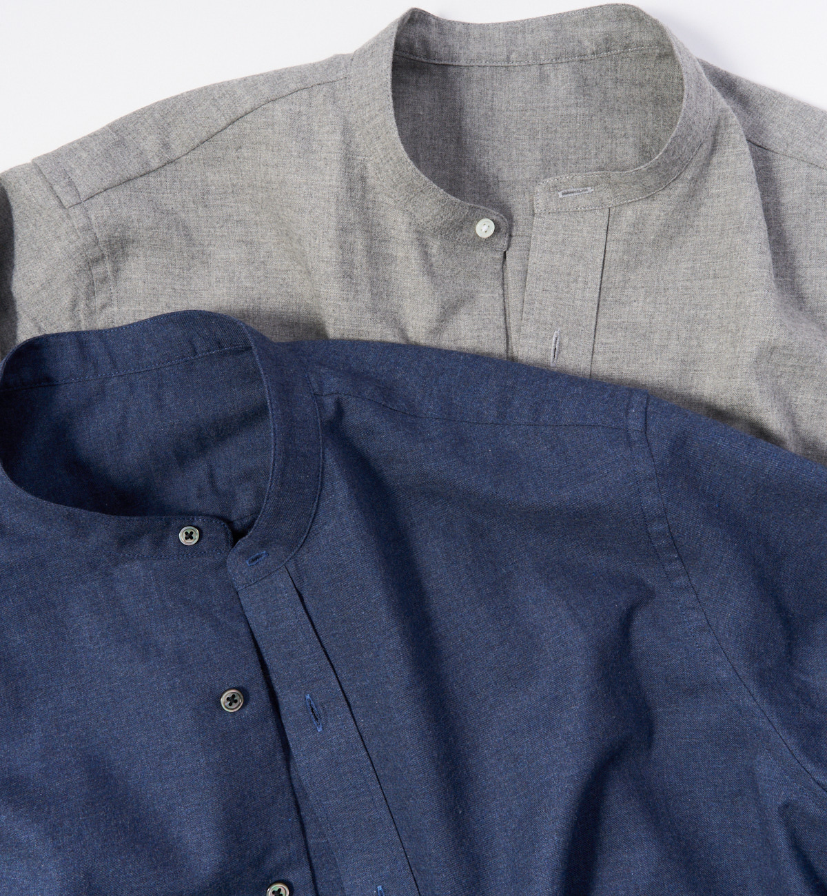 Flannel Band Collar Shirt（グレー） | 税込¥5,400からのオーダーシャツKEI（ケイ）